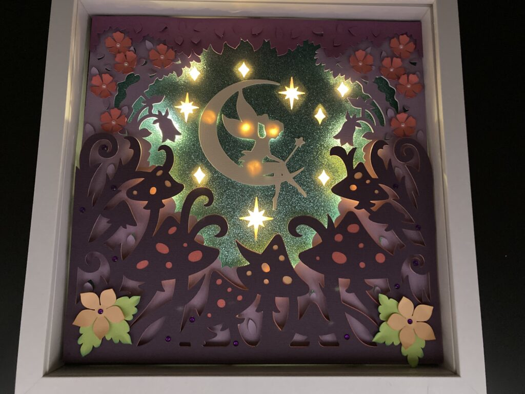 moon fairy light shadow box - Paper Craft Creations by Janine